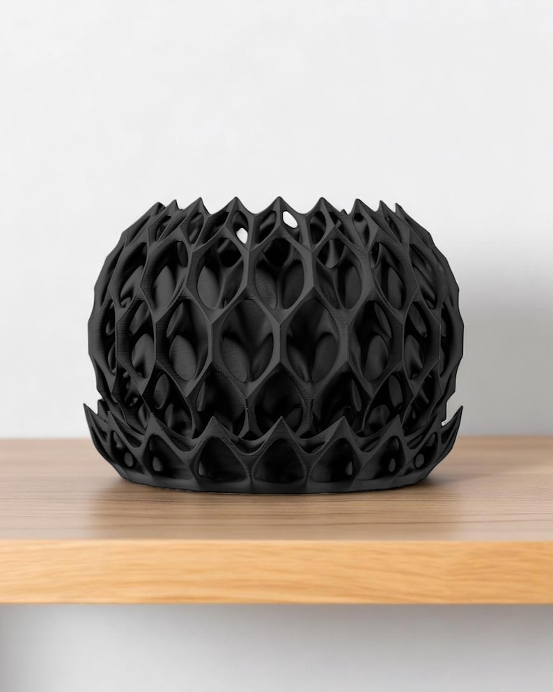 Obsidian Hive Planter, Modern Geometric Pot, Drainage Hole – Sci-fi ...