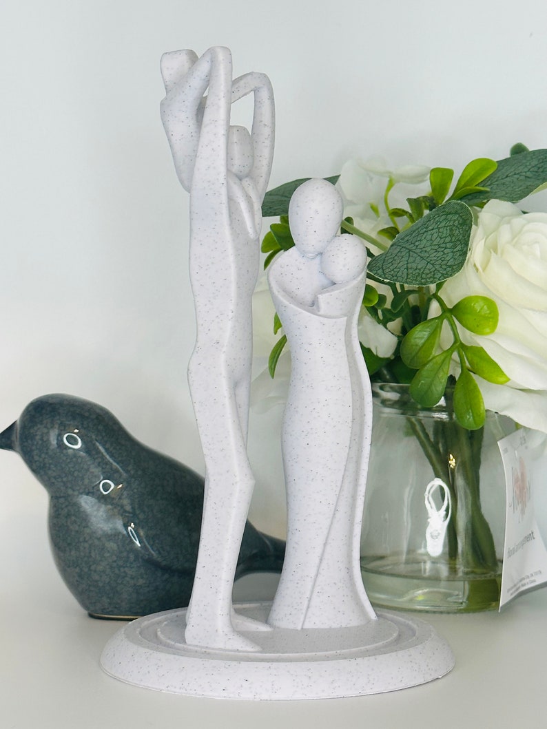 Family of 4 Statue | Family Decor | White Marble - Etsy