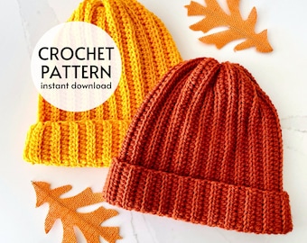 Easy Breezy Ribbed Beanie Crochet Pattern PDF Digital - Etsy