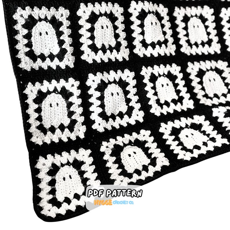 CROCHET PATTERN + Video - Ghost Granny Square Blanket Pattern Easy ...
