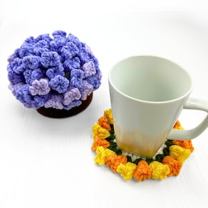 CROCHET PATTERN - Flower Pot Coaster Set Crochet Pattern Flower Bouquet ...