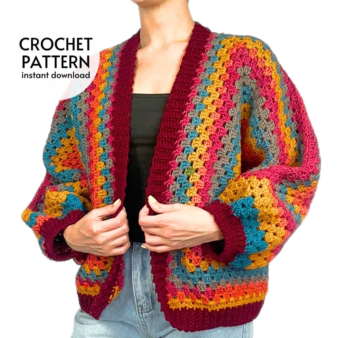 CROCHET PATTERN Easy Granny Hexagon Cardigan Pattern Crochet Hexagon ...