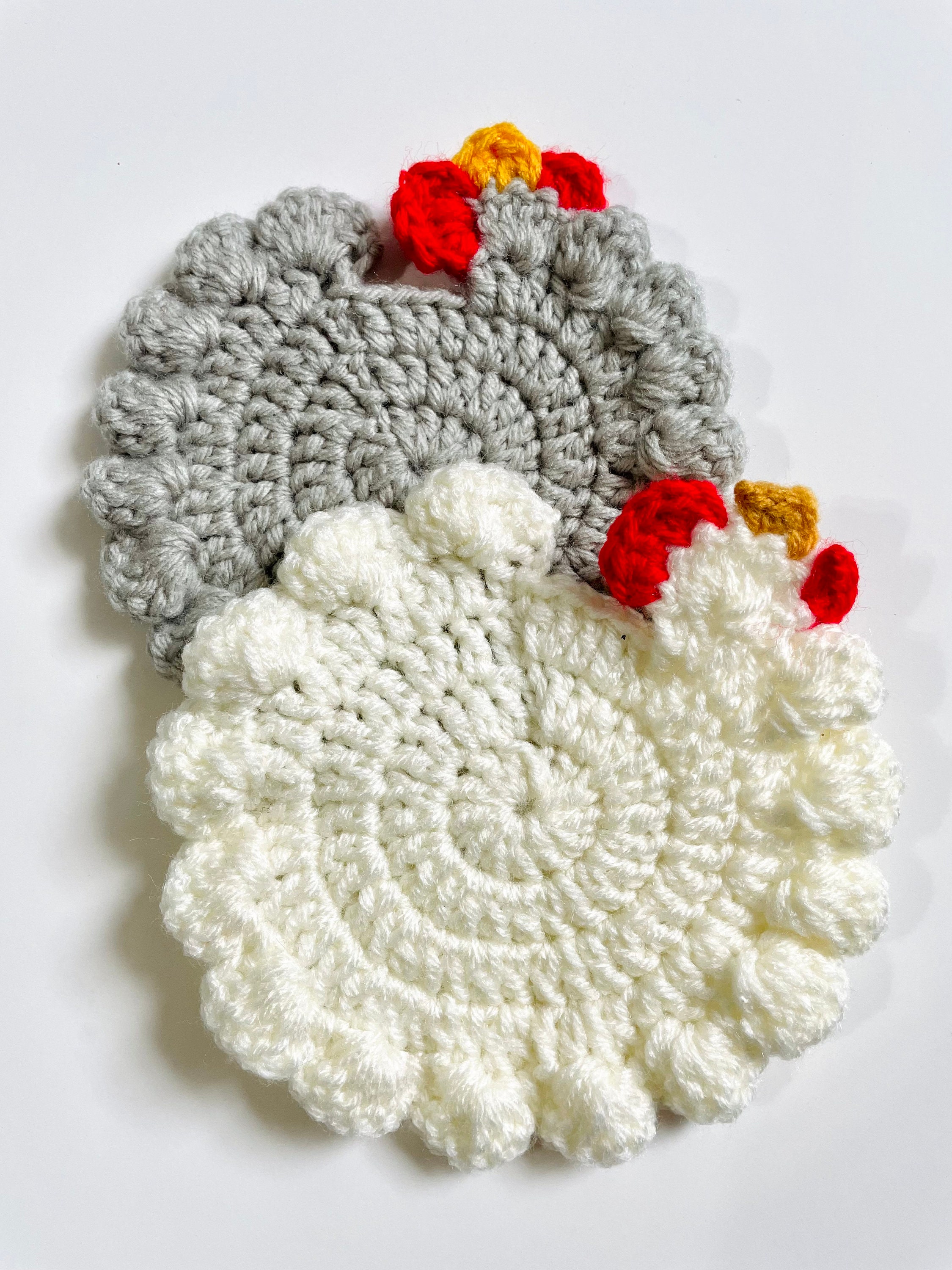 CROCHET PATTERN - Easy Chicken Coaster Crochet Pattern Rustic Farmhouse ...
