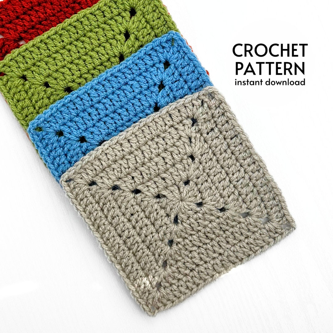 CROCHET PATTERN - Easy Solid Granny Square Crochet Pattern Beginner ...
