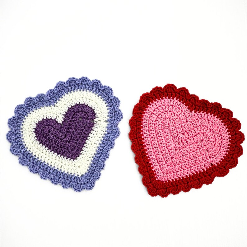 CROCHET PATTERN - Easy Heart Potholder Crochet Pattern Cute Valentine's ...