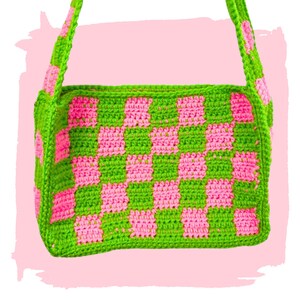 CROCHET PATTERN - Easy Checkerboard Shoulder Bag Crochet Pattern Y2K ...