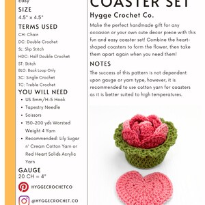 CROCHET PATTERN Rose Flower Coaster Set Crochet Pattern Flower Bouquet ...