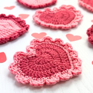 CROCHET PATTERN - Easy Heart Coaster Crochet Pattern Cute Valentine's ...