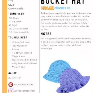 CROCHET PATTERN - Basic Bucket Hat Crochet Pattern PDF Beginner ...