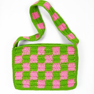 CROCHET PATTERN - Easy Checkerboard Shoulder Bag Crochet Pattern Y2K ...