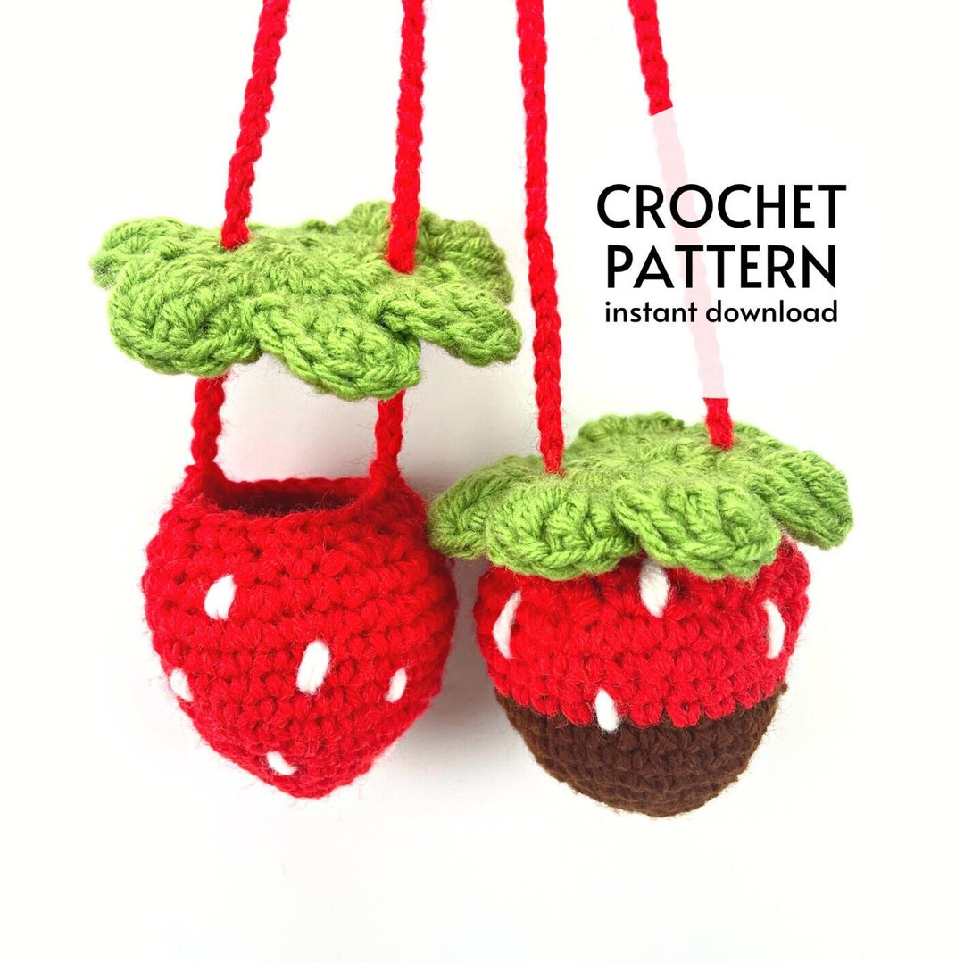 CROCHET PATTERN - Strawberry Mini Charm Bag Crochet Pattern Stash ...