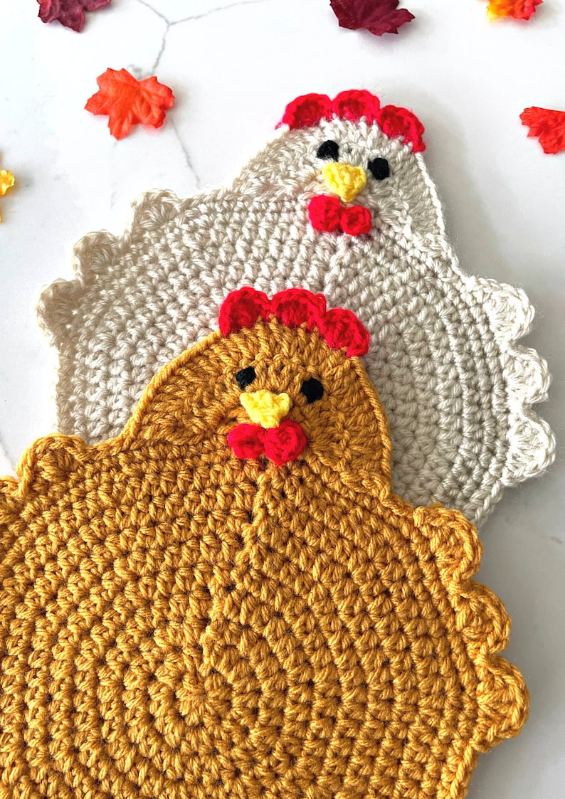 CROCHET PATTERN BUNDLE Farmhouse Chicken Potholder Crochet - Etsy
