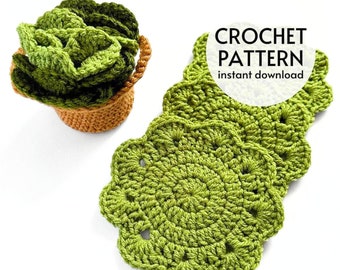 CROCHET PATTERN Flower Coaster Square, Crochet Pattern Flower Bouquet ...
