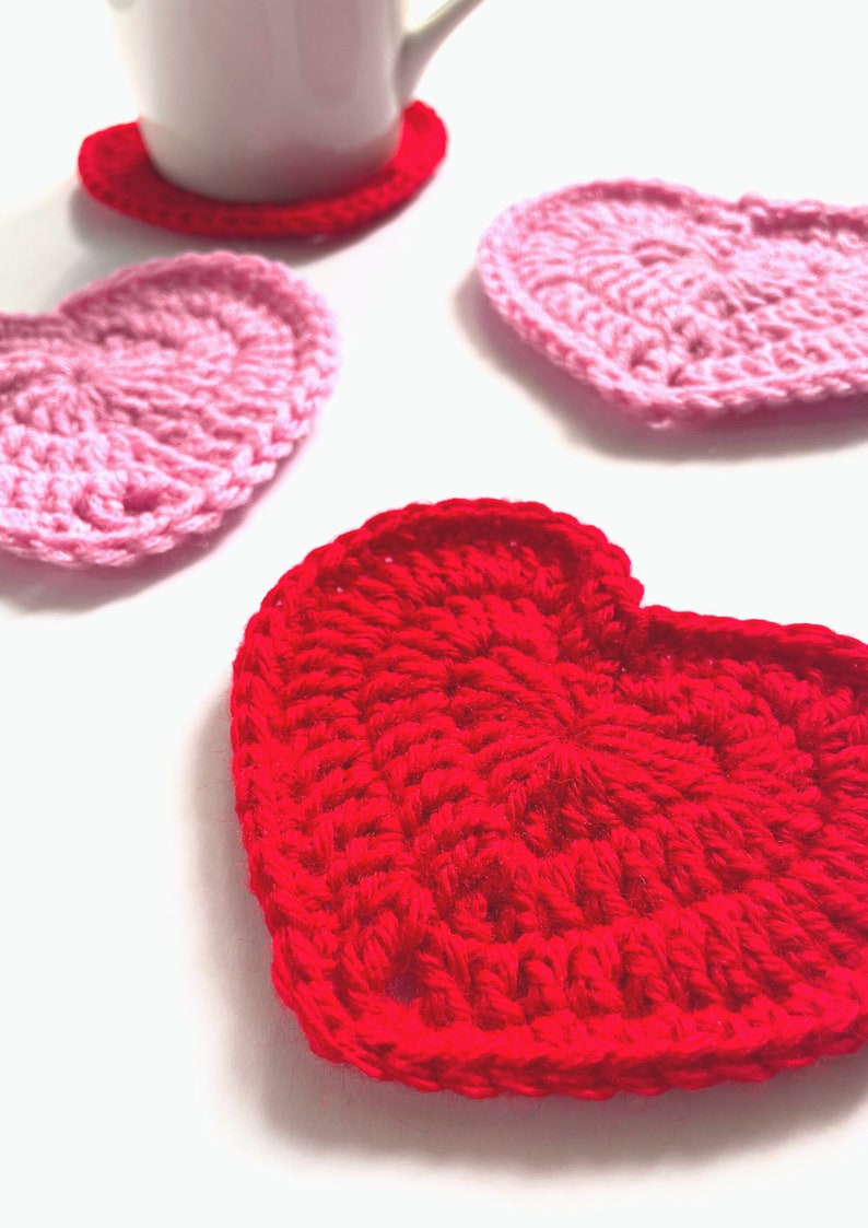 CROCHET PATTERN Easy Heart Coaster Crochet Pattern - Etsy