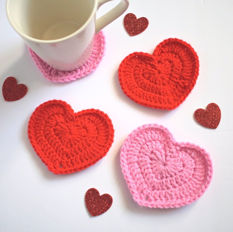 CROCHET PATTERN Easy Heart Coaster Crochet Pattern - Etsy