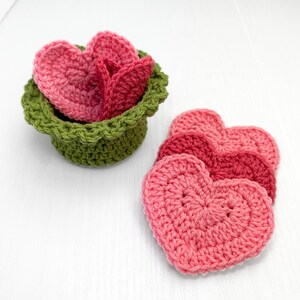 CROCHET PATTERN - Rose Flower Coaster Set Crochet Pattern Flower ...