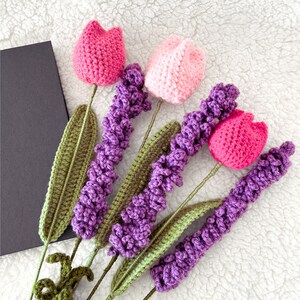 CROCHET PATTERN - Lavender Flower Bouquet Crochet Pattern Amigurumi Flowers Instant Digital ...