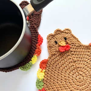 CROCHET PATTERN - Turkey Pot Holder Fall Crochet Pattern PDF ...
