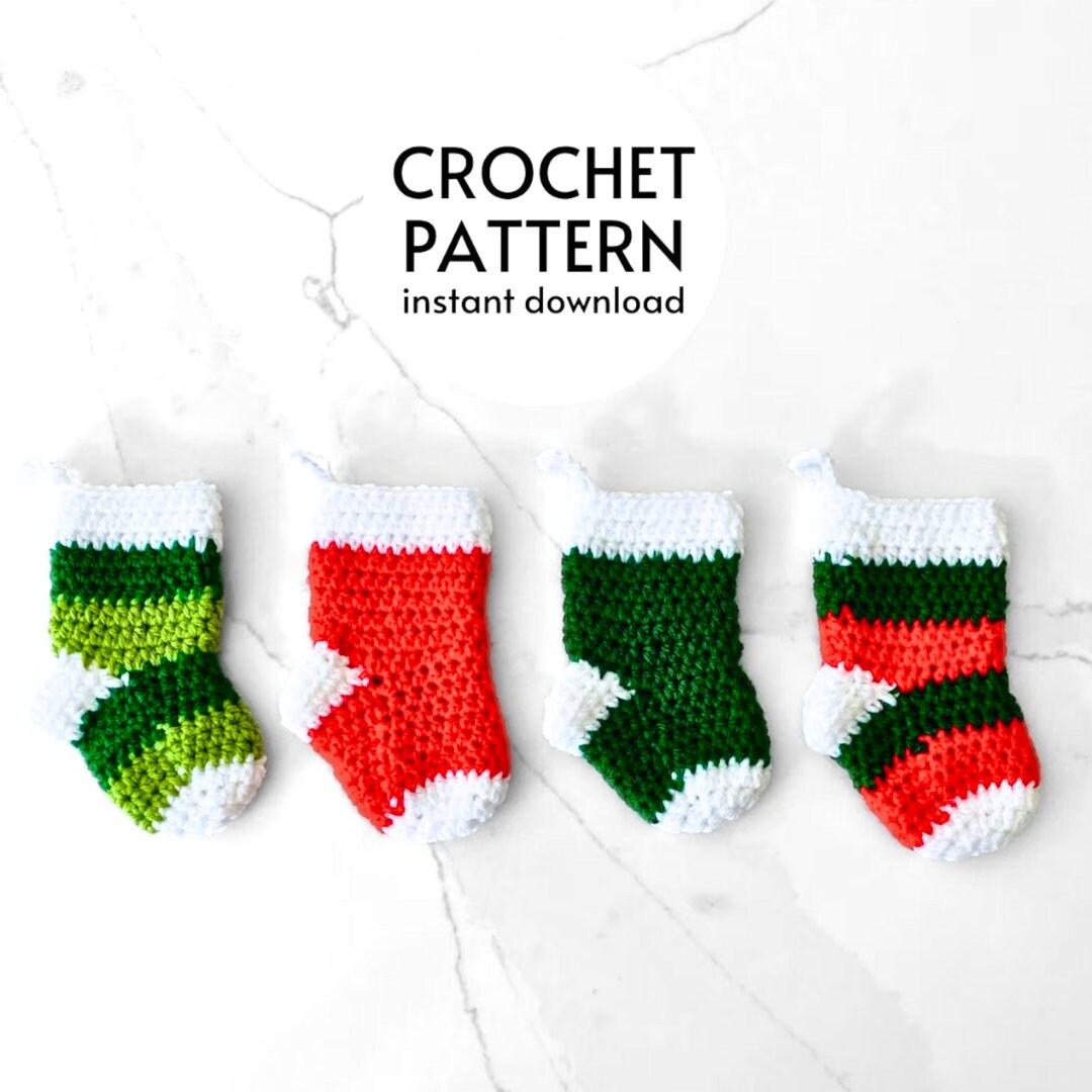 CROCHET PATTERN Crochet Mini Christmas Stocking Pattern - Etsy