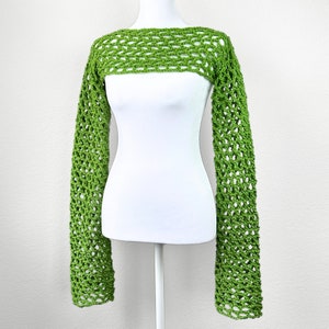 CROCHET PATTERN Easy Mesh Shrug Top Pattern Crochet Sweater Long Sleeve ...