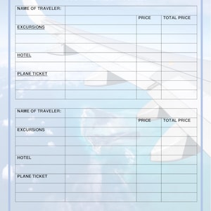 Sample Travel Itinerary, Printable Itinerary, Instant Download, Travel ...