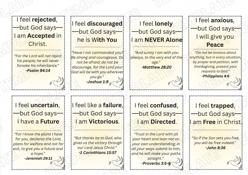 Biblical Affirmation Cards – Christian Scripture, Self-love (digital ...