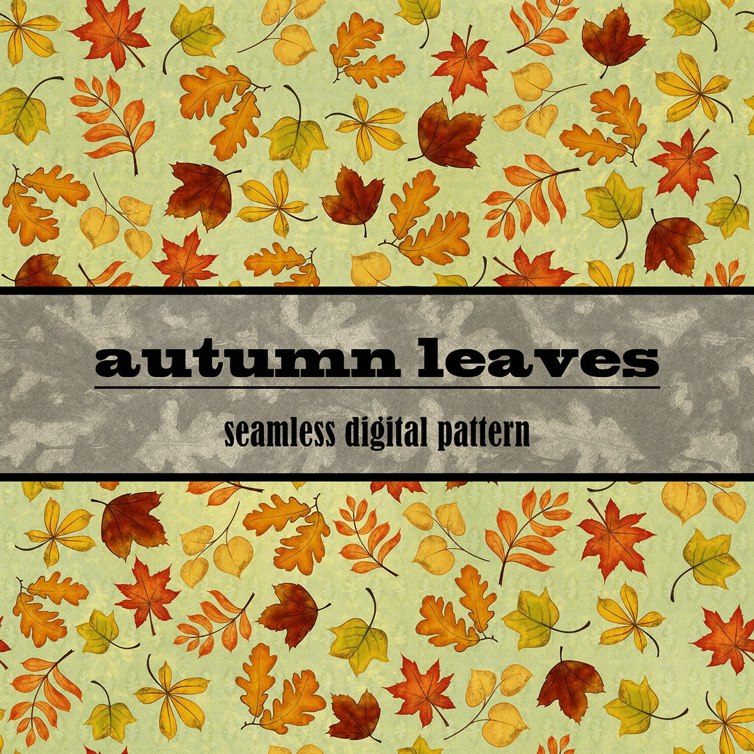 Autumn Leaves Digital Paper in Noonlight - Scrapbook Paper - Seamless ...