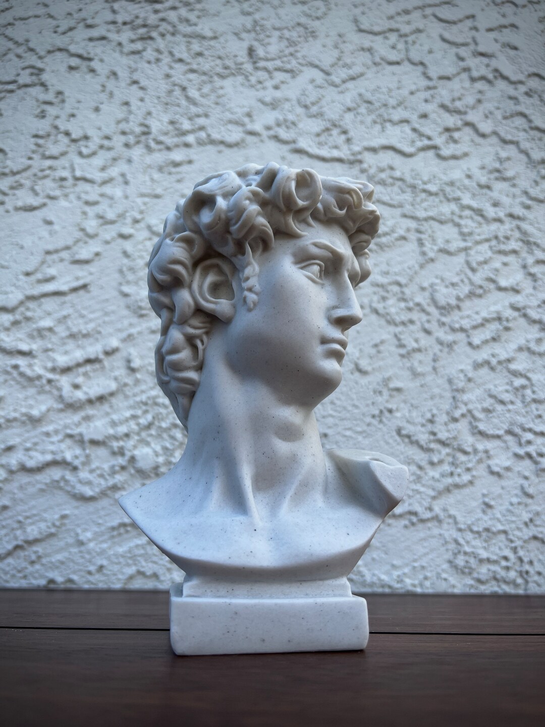 Marble Bust Head David Michelangelo Statue - Home Decor - Statue 6.5in ...