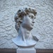 Marble Bust Head David Michelangelo Statue - Home Decor - Statue 6.5in ...
