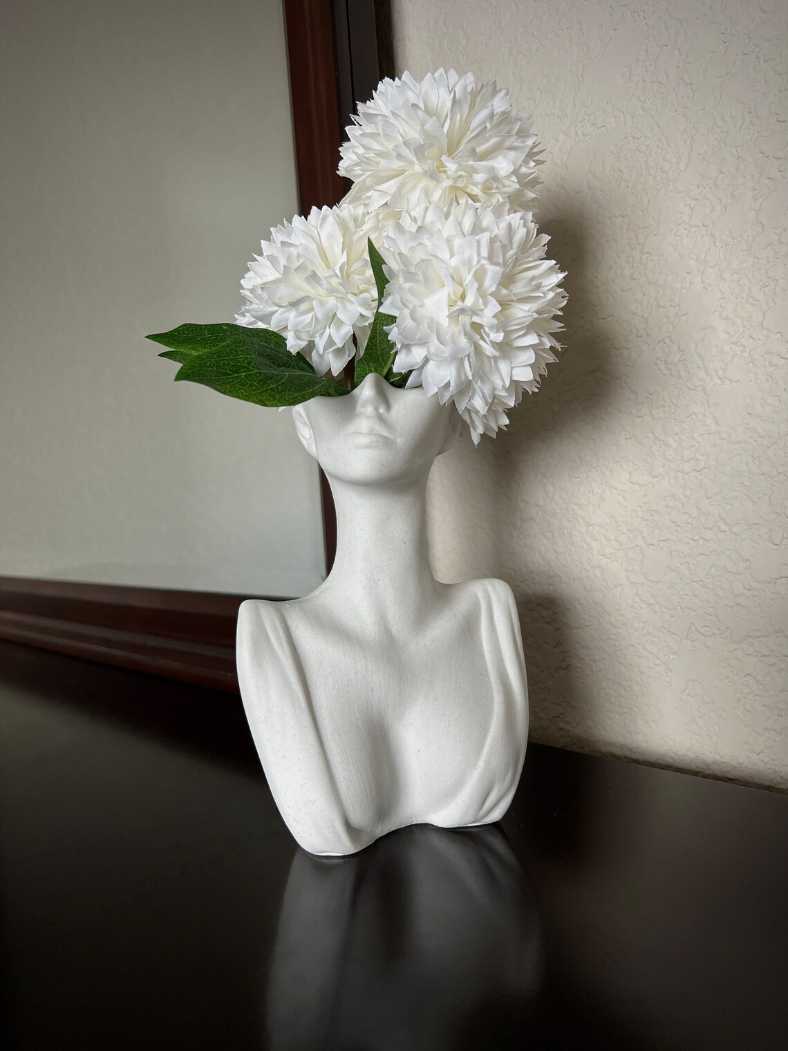 Marble Flower Vase 7.5in Body Sculpture, Home Decor Aesthetic Room ...