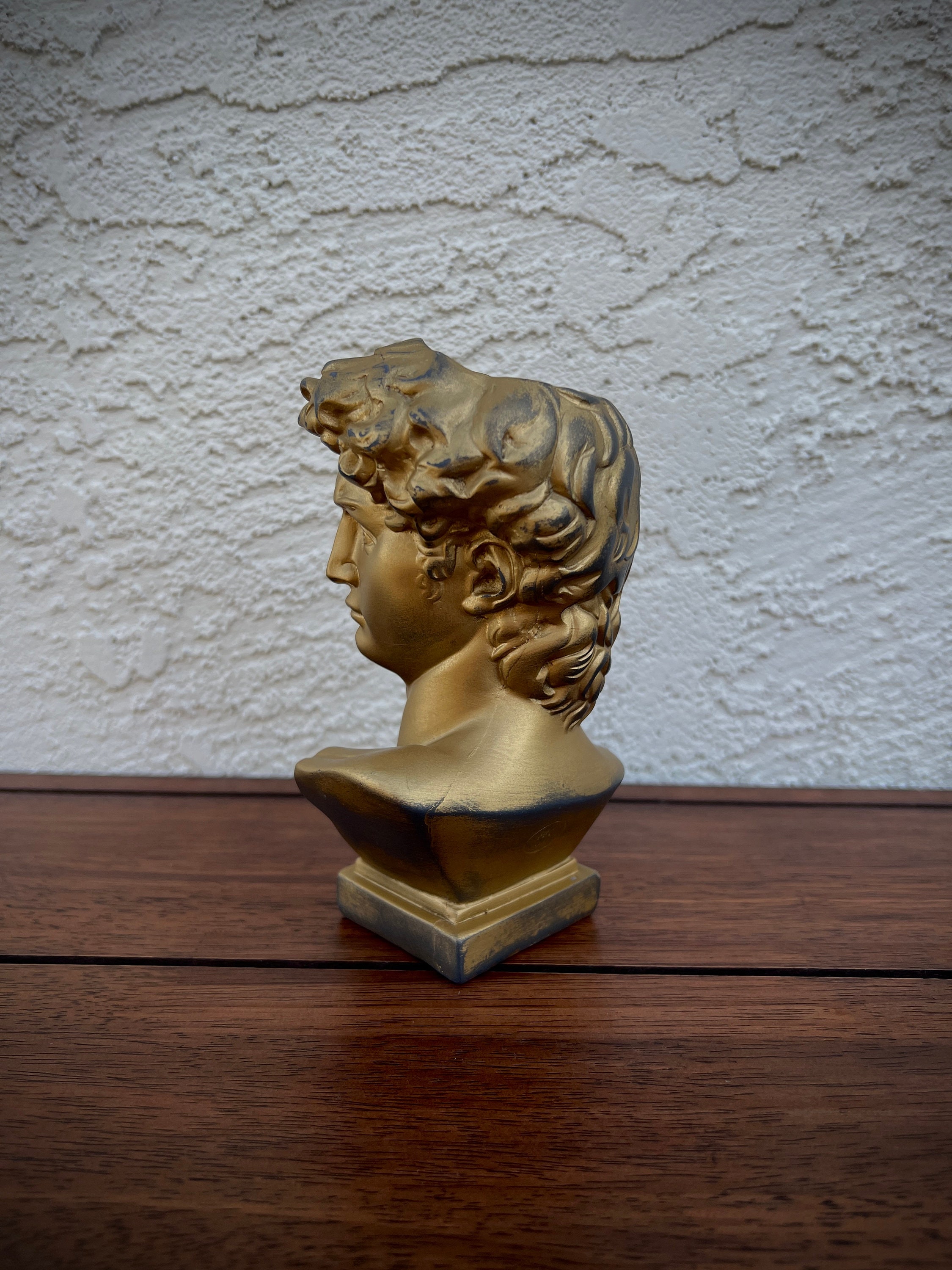 Marble Bust Head David Michelangelo Statue - Home Decor - Statue 6.5in ...