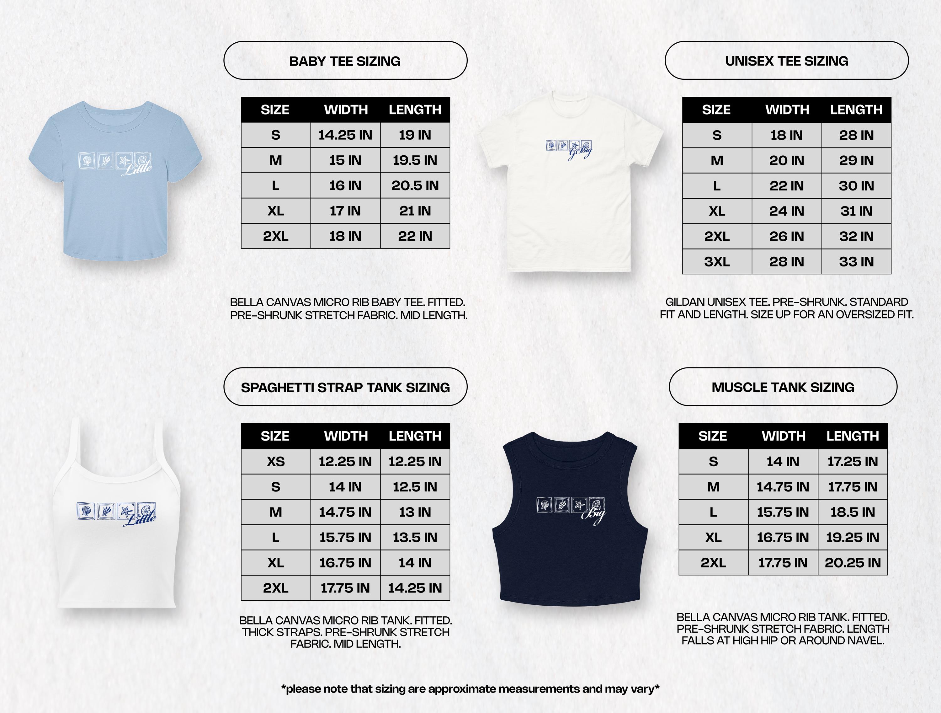 Coastal Seashell Big Little Baby Tees & Tanks, Beach Theme Sorority ...