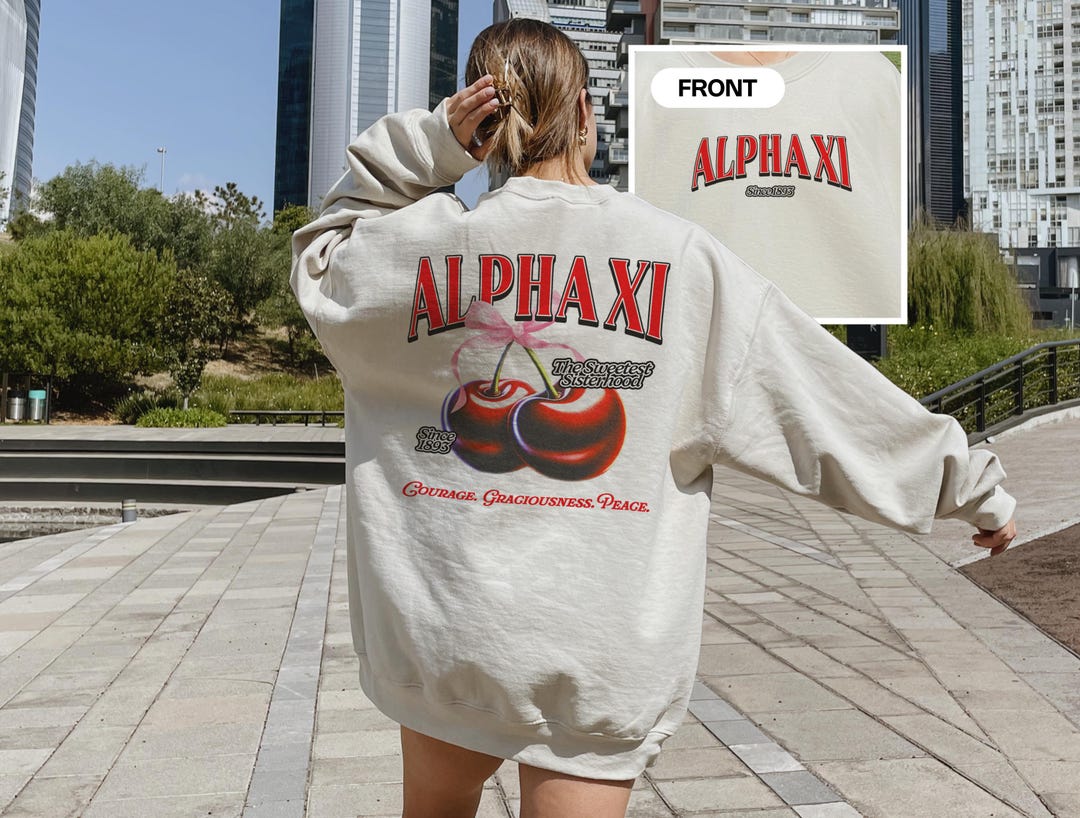 Alpha Xi Delta Cherry Sorority Sweatshirt, the Sweetest Sisterhood ...