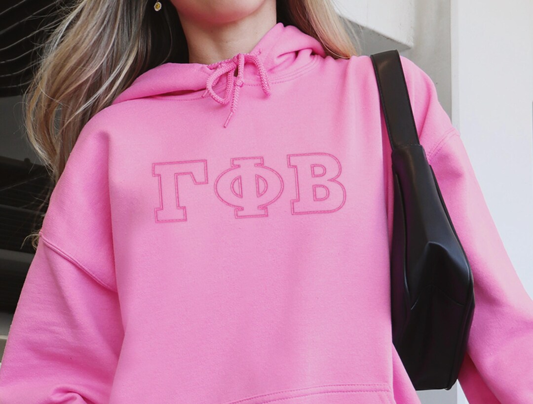 Minimalist Embroidered Sorority Letter Sweatshirt, Greek Letters Hoodie ...