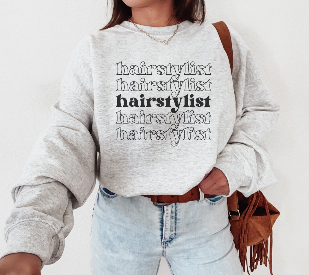 Hairstylist Sweatshirt, Retro Hair Stylist Shirt, Hair Boss Sweater ...