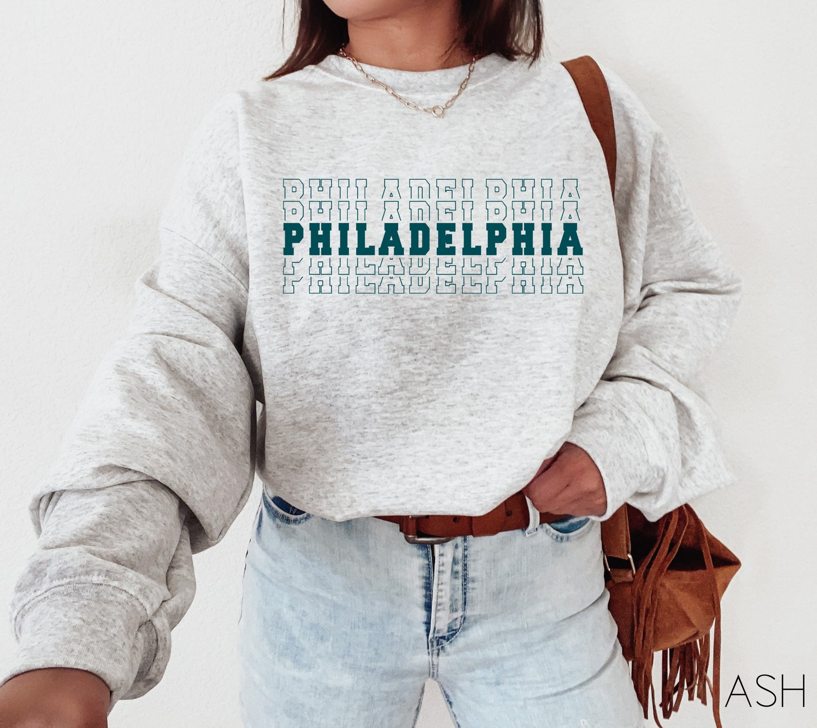 Philadelphia Sweatshirt Philly Sweater Varsity Football Crewneck ...
