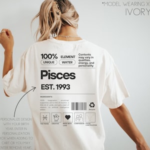 Pisces Shirt Pisces Gift Custom Zodiac Tshirt Personalized Horoscope ...