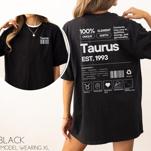 Taurus Shirt Taurus Gift Custom Zodiac Tshirt Personalized Horoscope ...