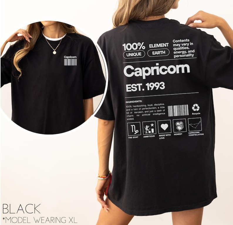 Capricorn Shirt Capricorn Gift Custom Zodiac Tshirt Personalized ...