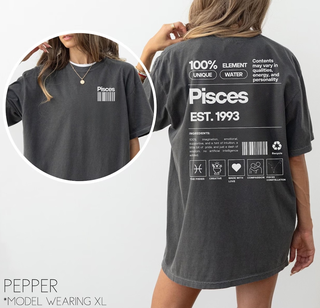 Pisces Shirt Pisces Gift Custom Zodiac Tshirt Personalized Horoscope ...
