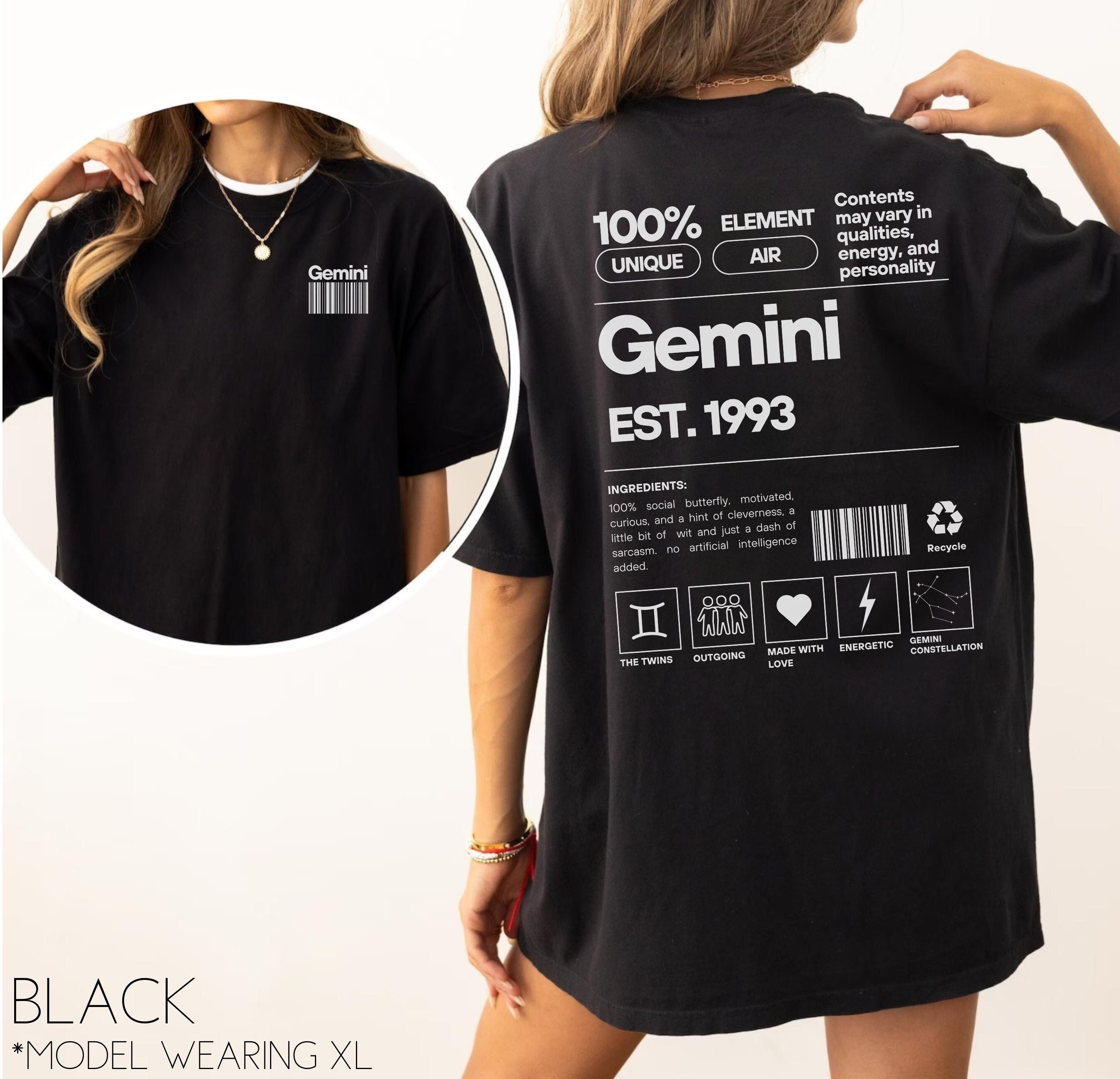 Gemini Shirt Gemini Gift Custom Zodiac Tshirt Personalized Horoscope ...