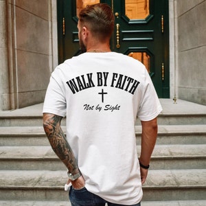 Walk by Faith Shirt Men's Christian Tshirt Bible Verse T-shirt Mens ...