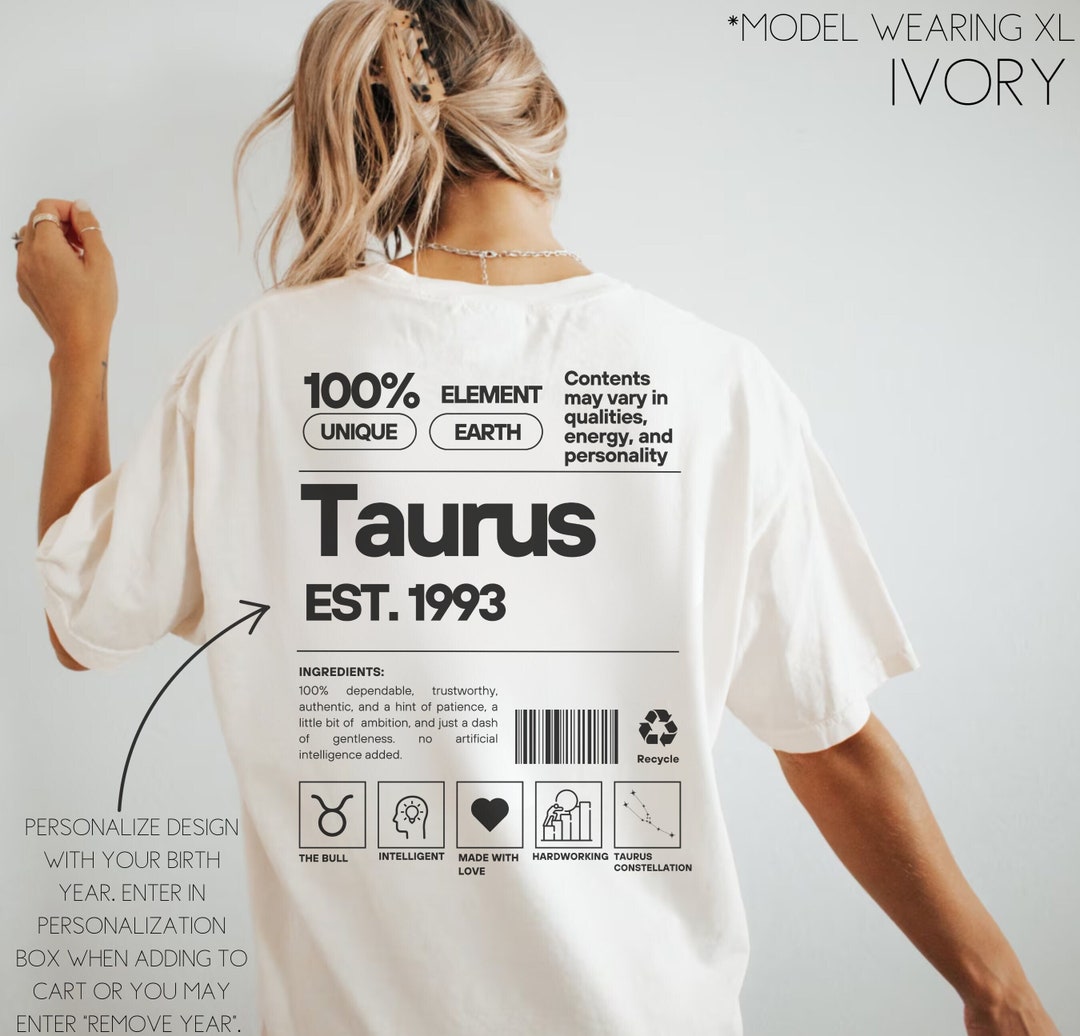 Taurus Shirt Taurus Gift Custom Zodiac Tshirt Personalized Horoscope ...