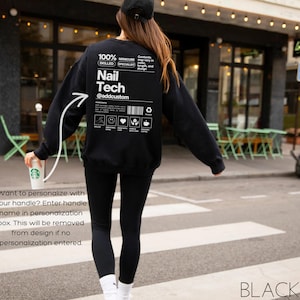 Custom Nail Tech Sweatshirt Nail Artist Gift Manicurist Crewneck ...