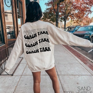 Custom Coach Sweatshirt Personalized Coach Name Gift School Team Shirt ...
