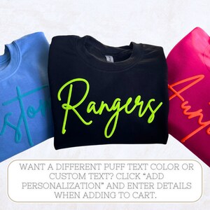 Custom Team Sweatshirt Mascot Crewneck Puff Print University Sweater ...