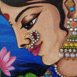 Marathi Lady Acrylic Painting Traditional Indian Art on Small - Etsy