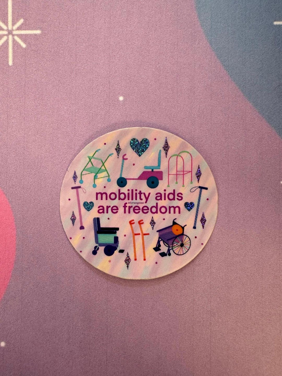 Glitter ‘ Mobility Aids Are Freedom’ Sticker, Disability, Chronic ...