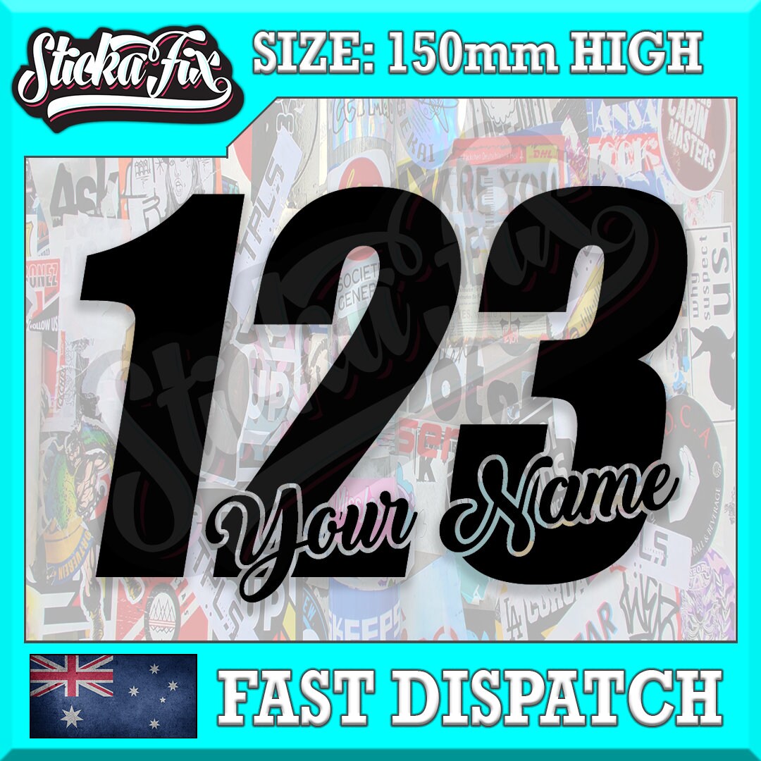 CUSTOM MX Race Number Plate Vinyl Decal Sticker MX Cross - Etsy