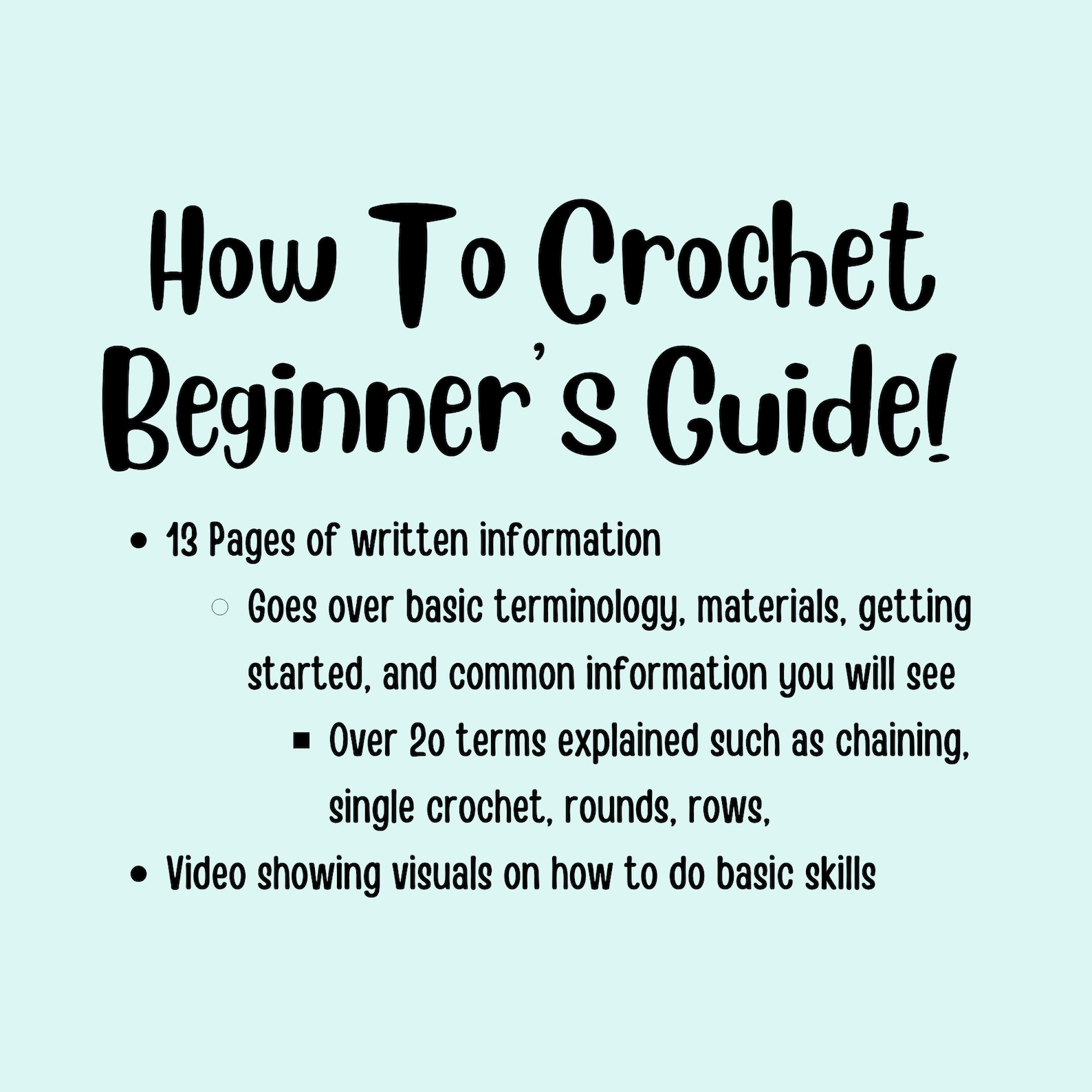 How to Crochet: Beginners Guide. Learn the Basics! Learn Single Crochet and Other Stitches ...